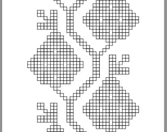 Kabba Ramallah Palestinian Embroidery Motifs Colouring Pages Printable Small Square Pixels Fun ...