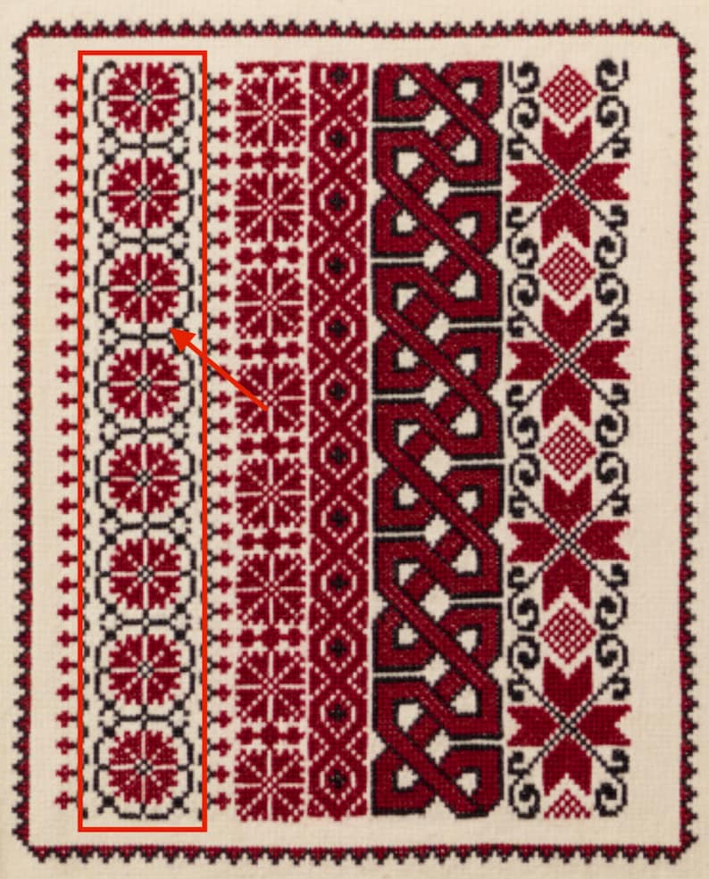 Cross Stitch Pattern for Damask Rose Ward Al Sham Palestinian ...