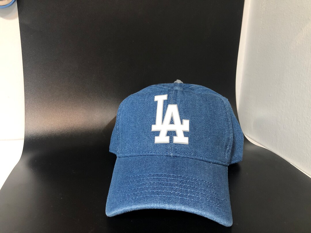 Dodgers Hat Custom Made Denim Dad Hat, Super Soft Russell Athletic ...