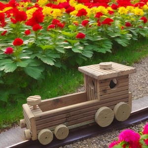 Wooden Train Planter: Outdoor Herb & Flower Carriages - Etsy UK
