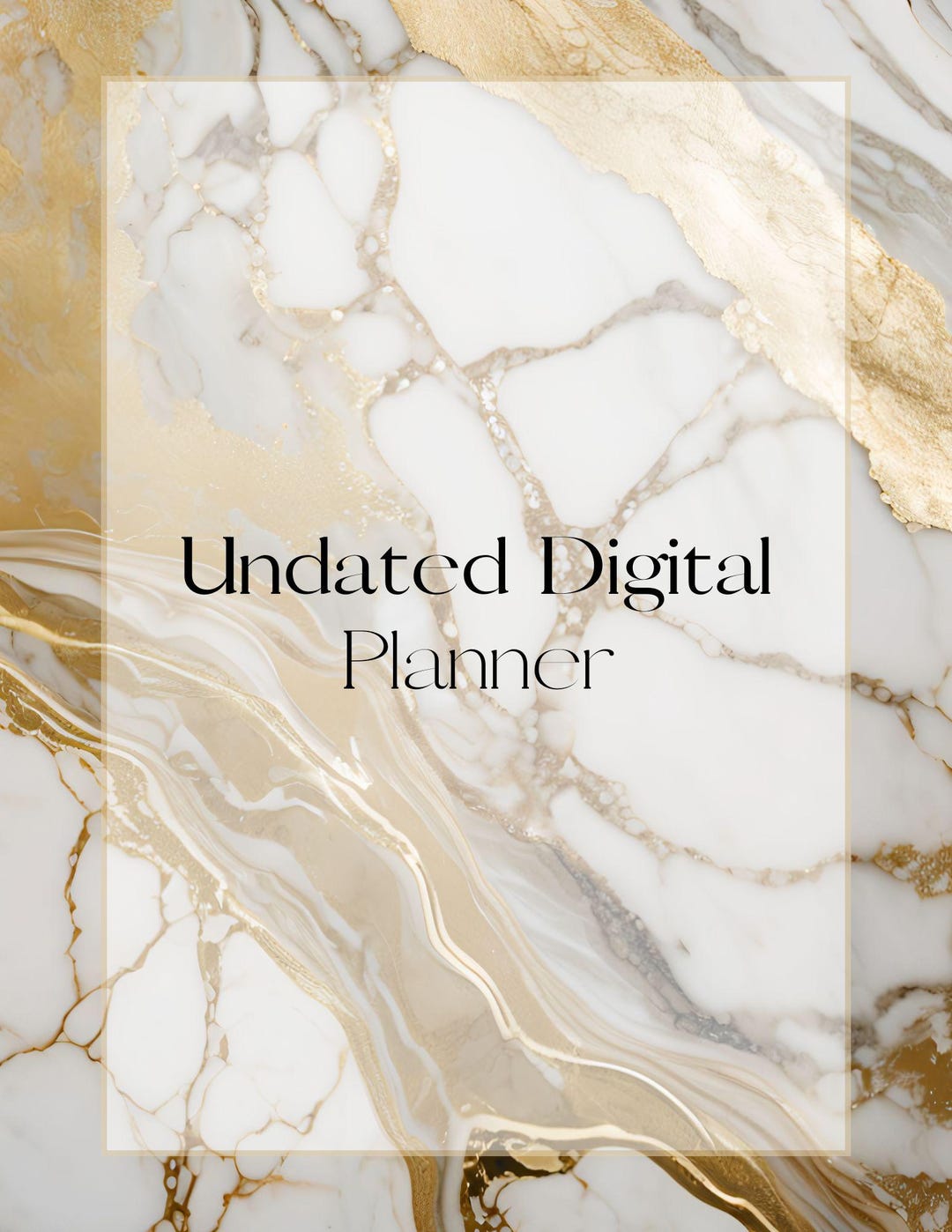 Undated Marble Digital Calendar PDF (includes Canva Link) - Etsy