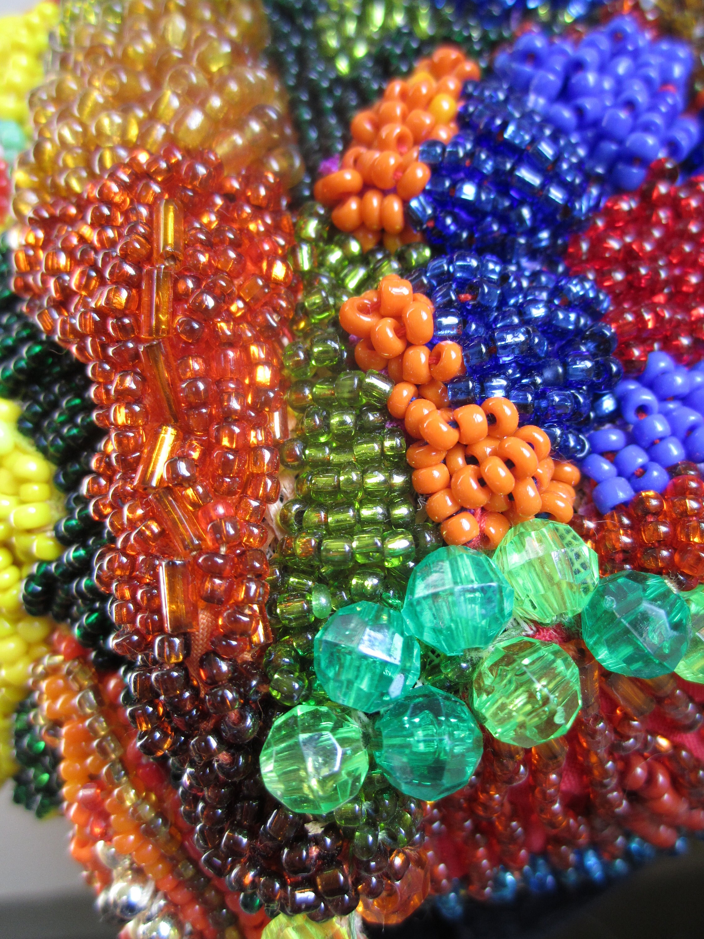 Skull Cap Hand Beaded Hat Floral Evening Cloche Wearable Art 20s Art ...