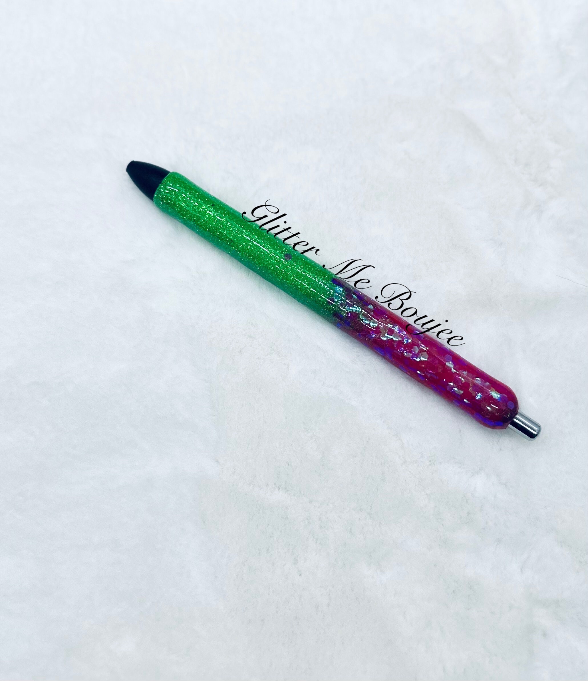 Green & Pink Custom Color Shifting Glitter Epoxy Pen - Etsy