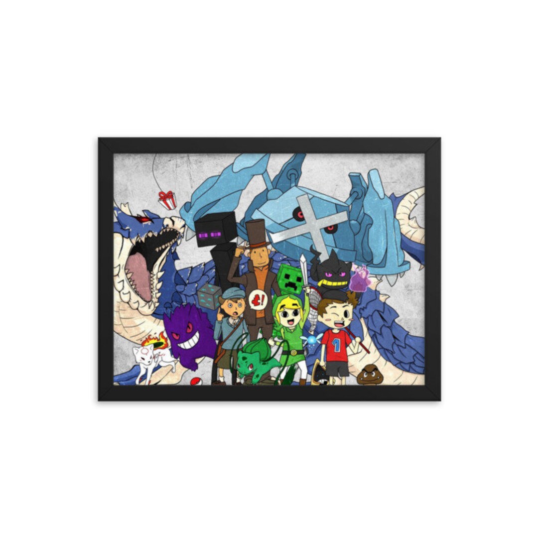 Pokemon Minecraft Mashup A4 Framed Picture Glossy Photo Paper - Etsy
