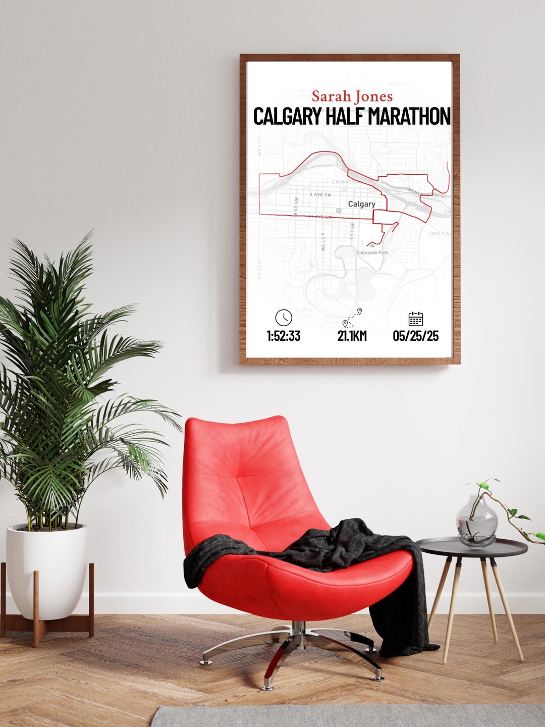 Minimalist Custom Race Route Print | Digital Marathon, Running Race ...