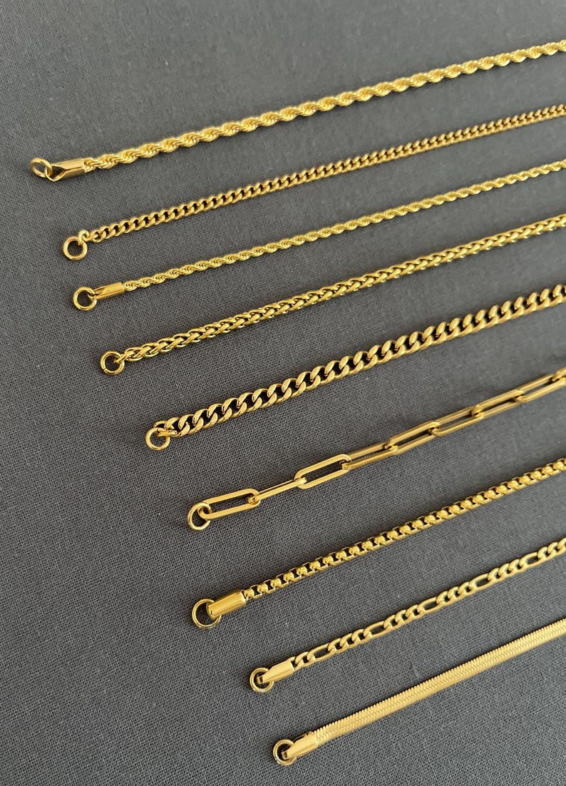 18K Gold Filled Chain Necklace: Tarnish-free Layering Chains, Gift for ...