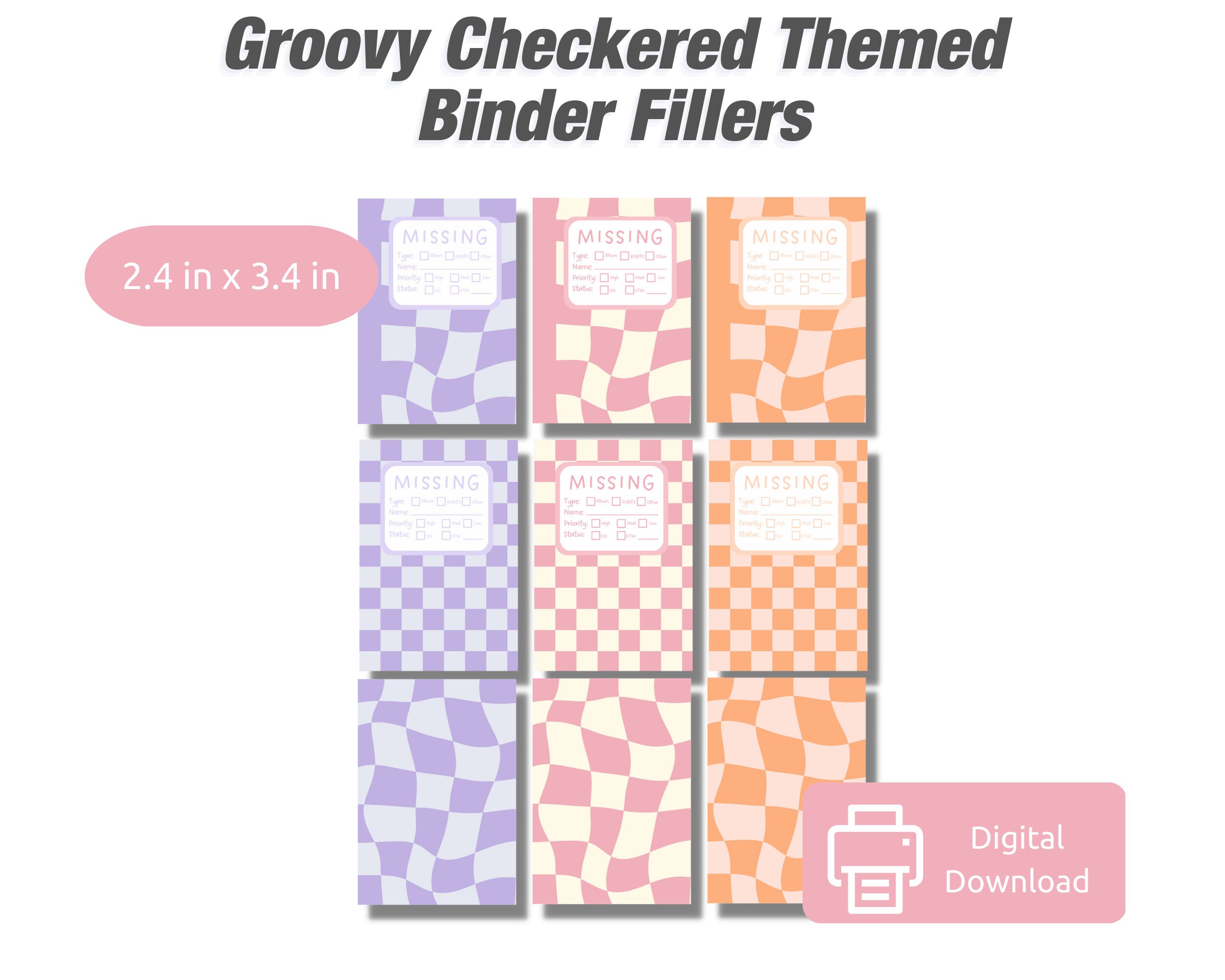 Printable Checkered Themed Kpop Collector Binder Fillers Digital ...