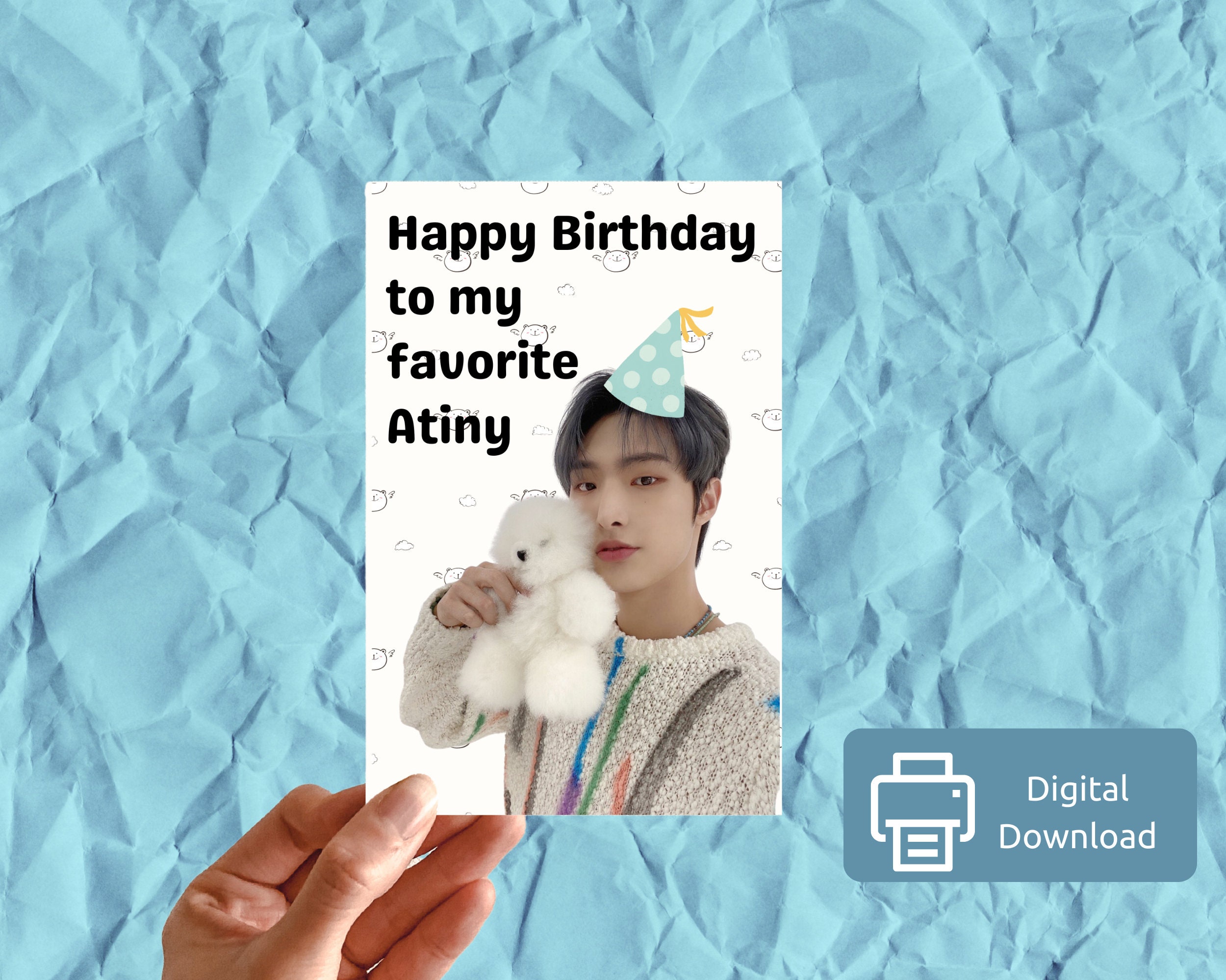 Printable Kpop Ateez Mingi Birthday Card DIGITAL PRODUCT - Etsy