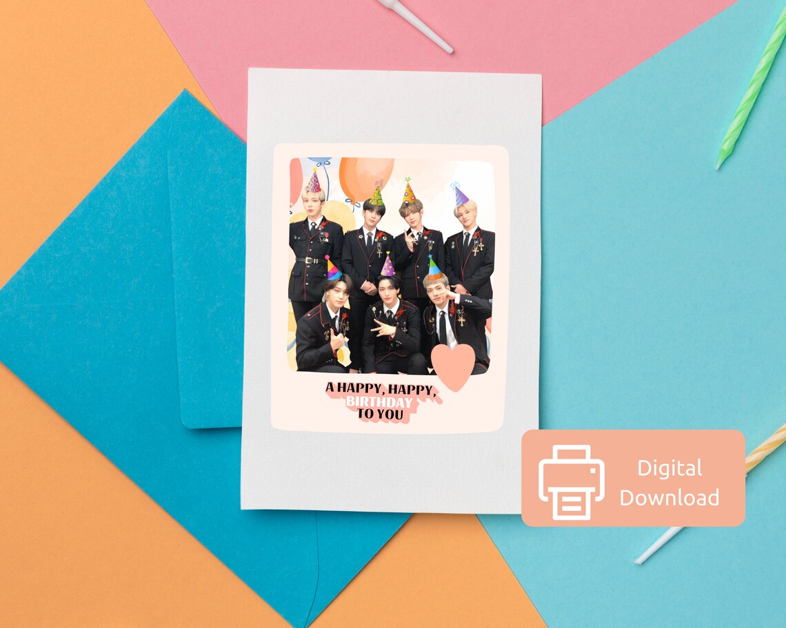 Printable Kpop Ateez Group Birthday Card DIGITAL PRODUCT - Etsy