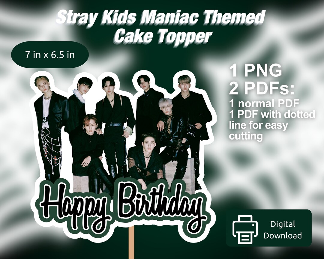 Printable Kpop SKZ Maniac Cake Topper DIGITAL PRODUCT - Etsy
