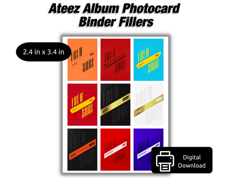 Printable Ateez Album Themed Kpop Collector Binder Fillers Digital ...
