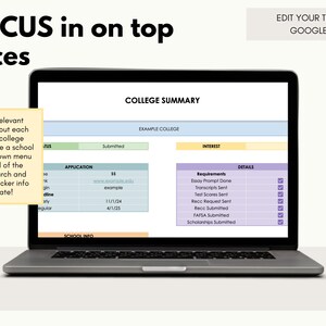College Application Planner, College Tracker Spreadsheet, College ...