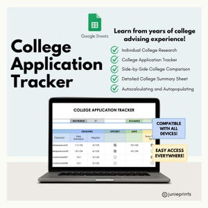 College Application Planner, College Tracker Spreadsheet, College ...