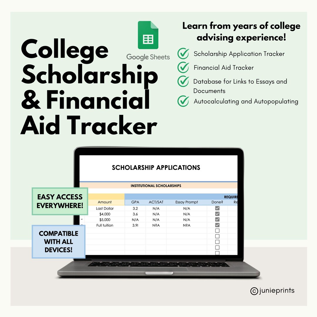 College Scholarship Planner, College Scholarship Tracker, Scholarship ...