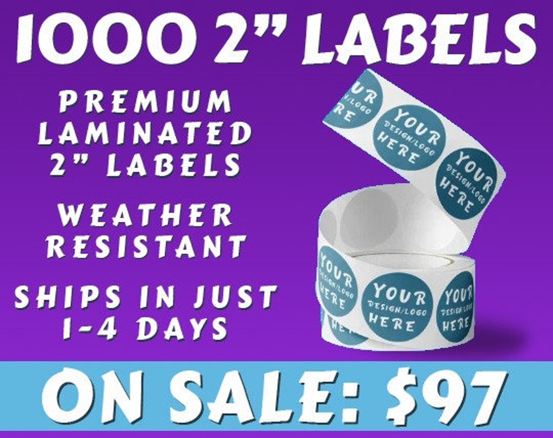 1000 Custom Labels on Roll Premium Water-resistant Labels - Etsy