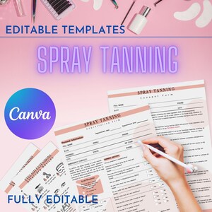 EDITABLE Spray Tan Forms . Spray Tan Templates for Estheticians .spray ...
