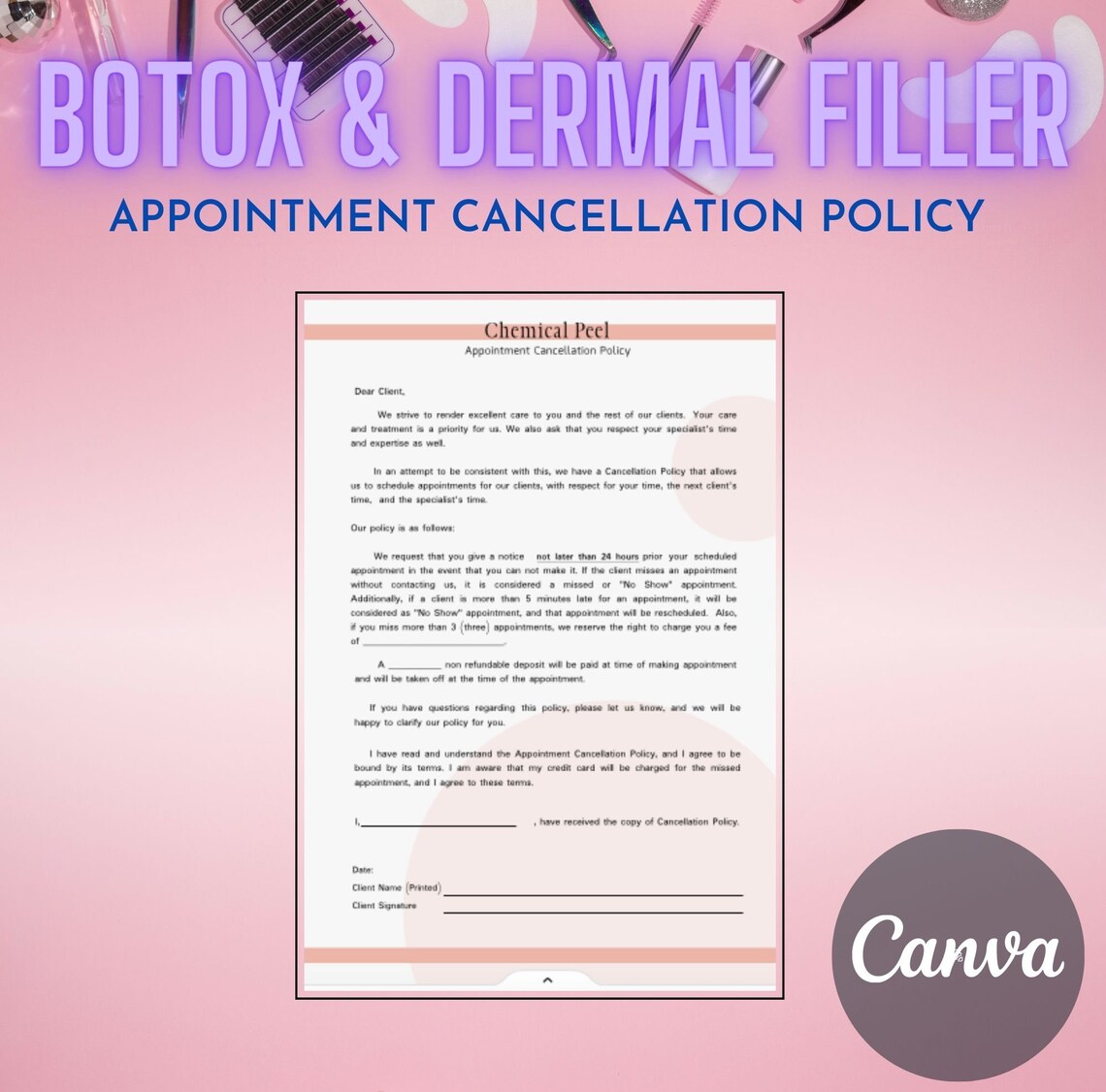 Dermal Filler Consent Forms Botox Informed Consent Form - Etsy
