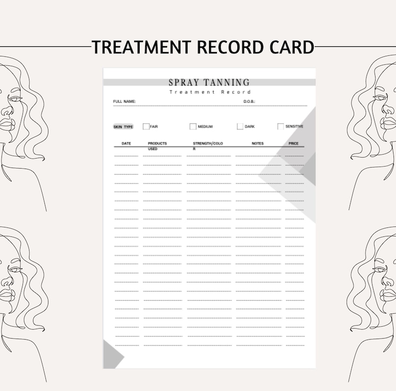 EDITABLE Spray Tan Forms . Spray Tan Templates . Spray Tanning ...