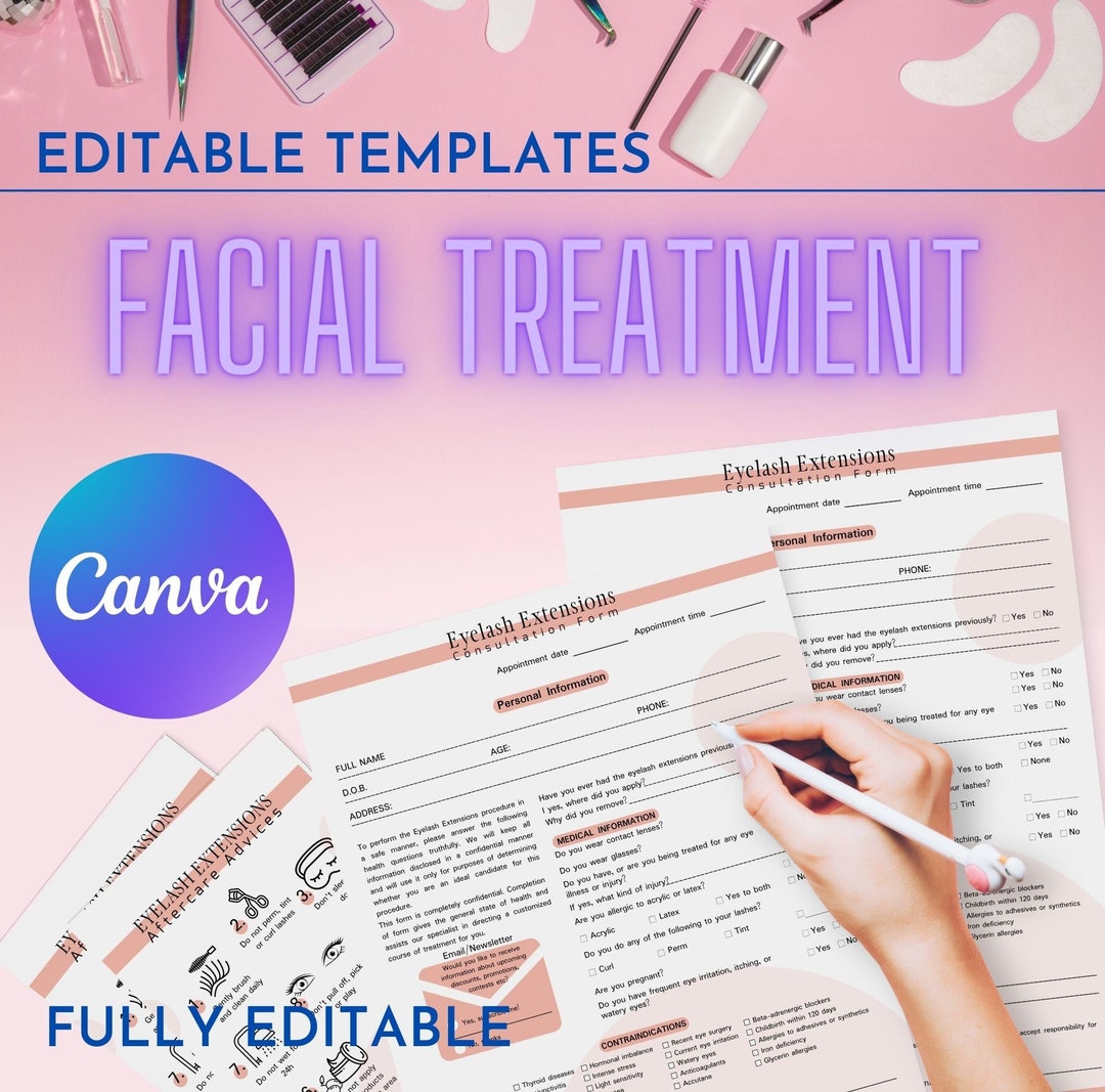 EDITABLE Facial Consultation Form . Facial Treatment Forms . Client ...