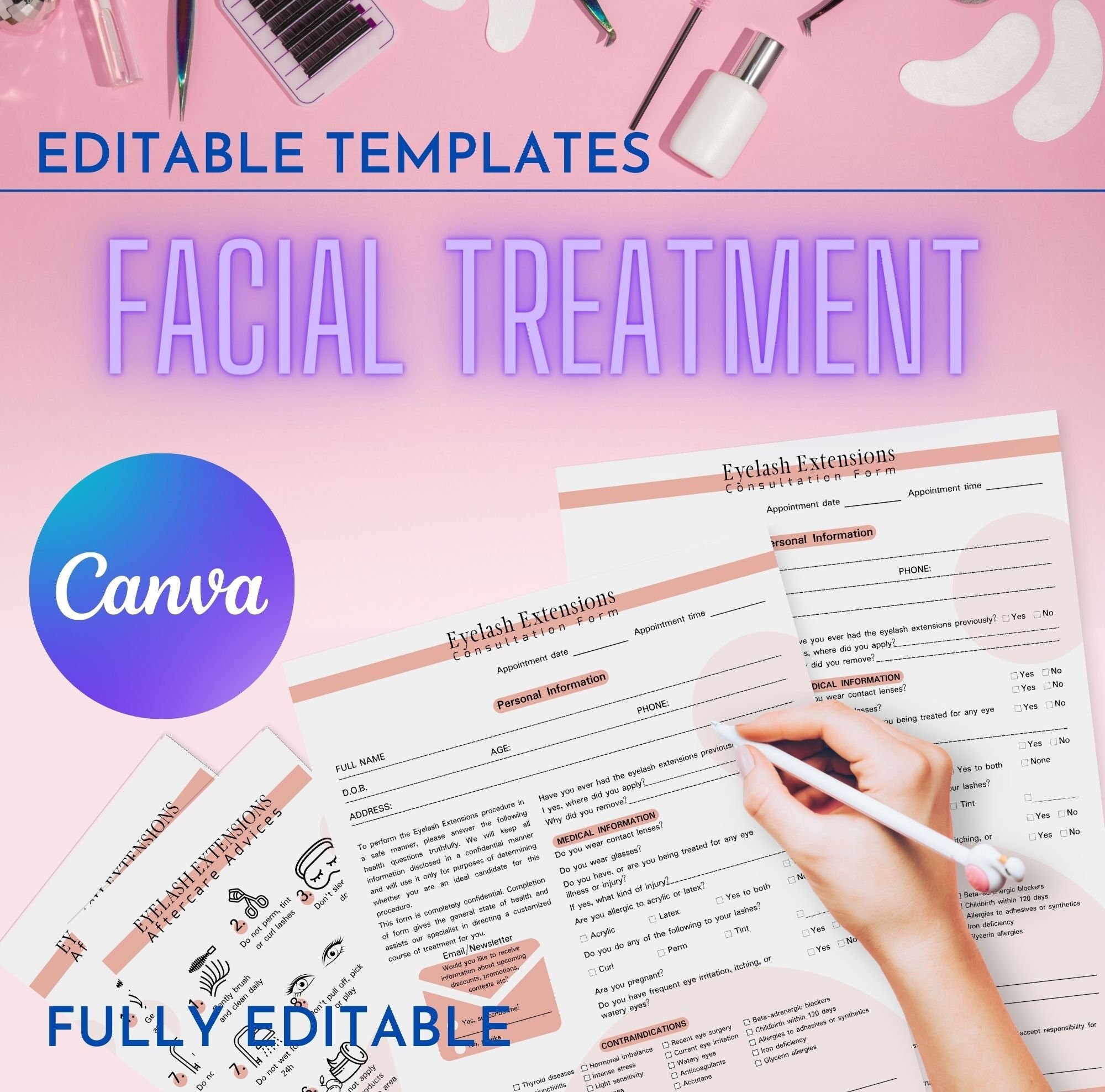 EDITABLE Facial Consultation Form . Facial Treatment Forms . Client ...