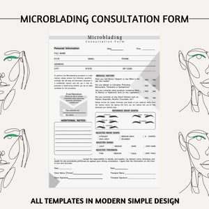EDITABLE Microblading Consultation Form . Brow Tattoo Consent Form ...