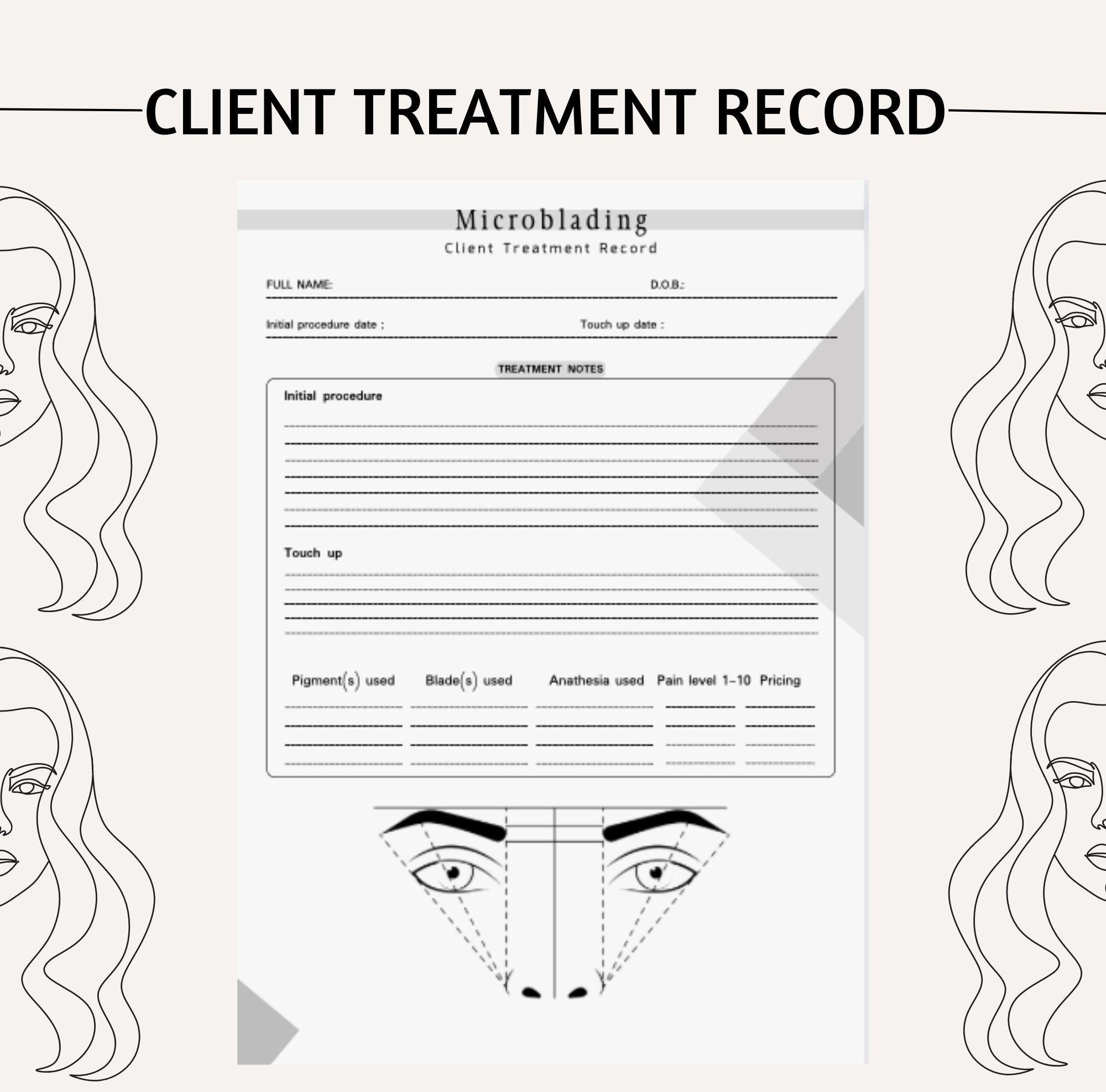 EDITABLE Microblading Consultation Form . Brow Tattoo Consent - Etsy