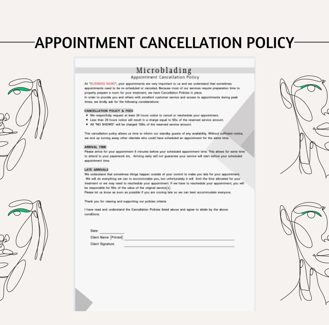 EDITABLE Microblading Consultation Form . Brow Tattoo Consent - Etsy