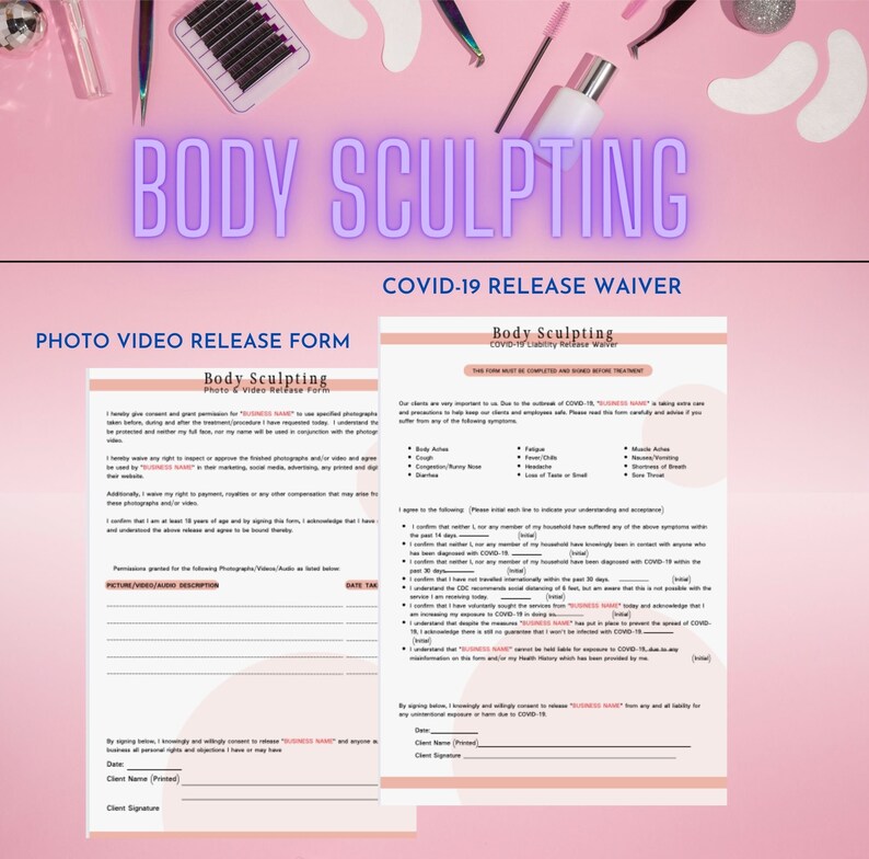 Editable Body Sculpting Forms, Body Sculpting Consultation Form, Body ...