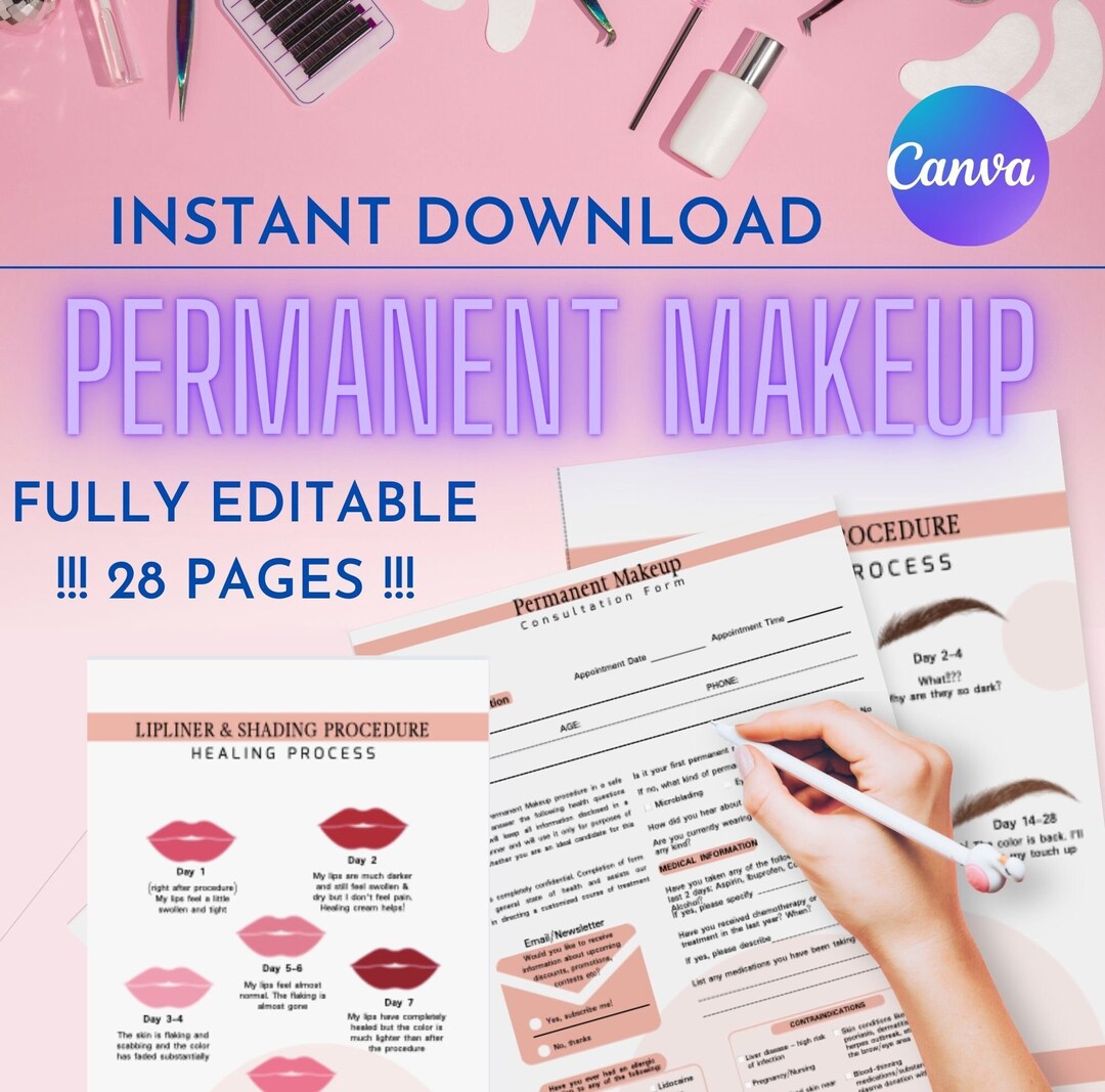 Permanent Makeup Forms PMU Consent Forms . Editable PMU Forms ...
