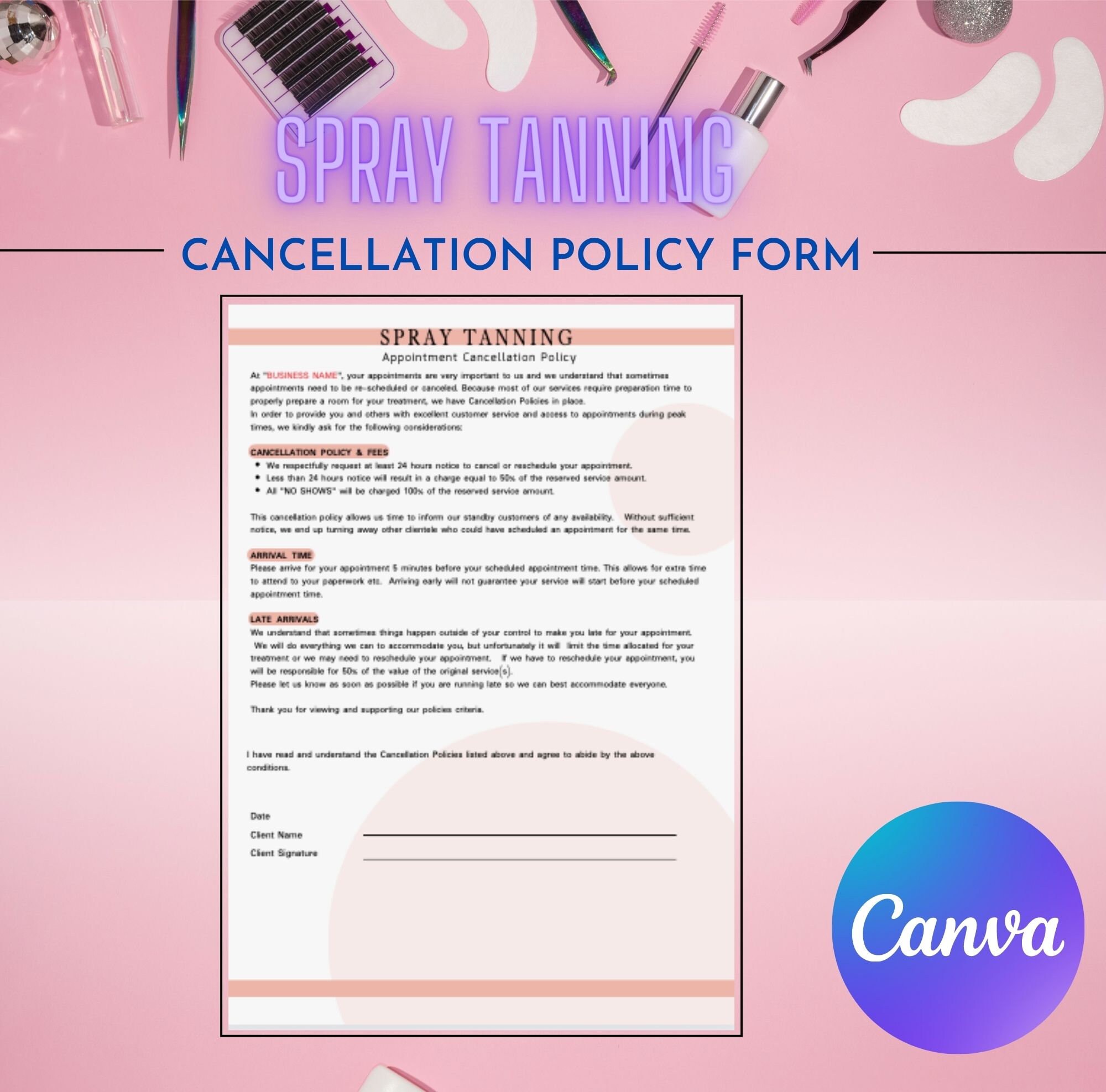 EDITABLE Spray Tan Forms . Spray Tan Templates for - Etsy