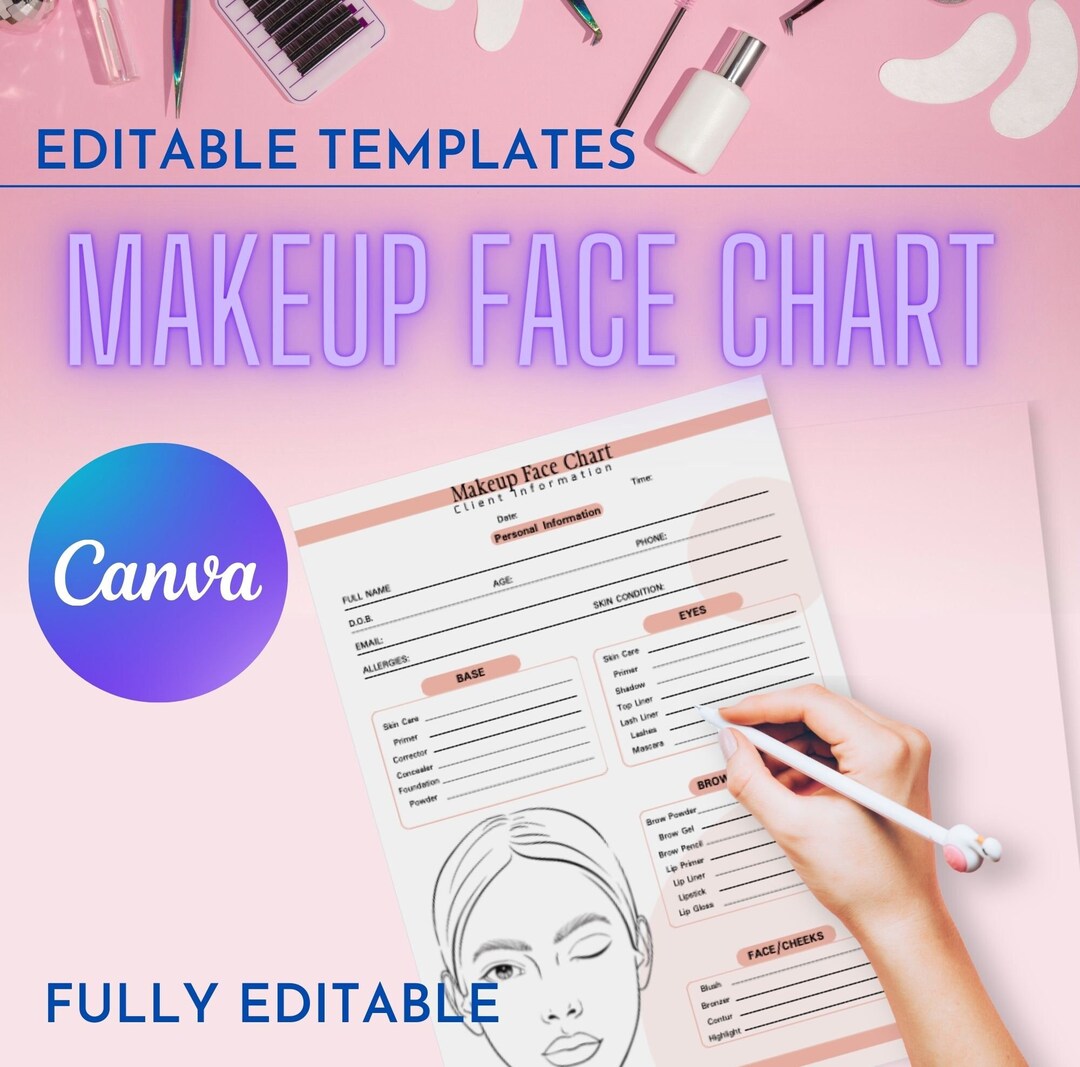 Makeup Artist Face Chart Template. Makeup Artist Form . Makeup Face ...