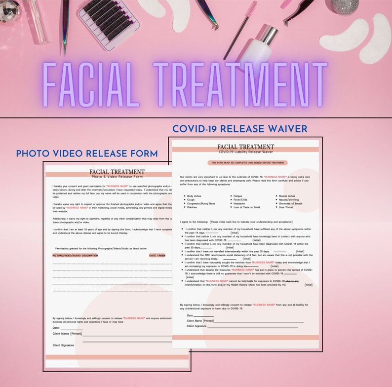 EDITABLE Facial Consultation Form . Facial Treatment Forms . - Etsy