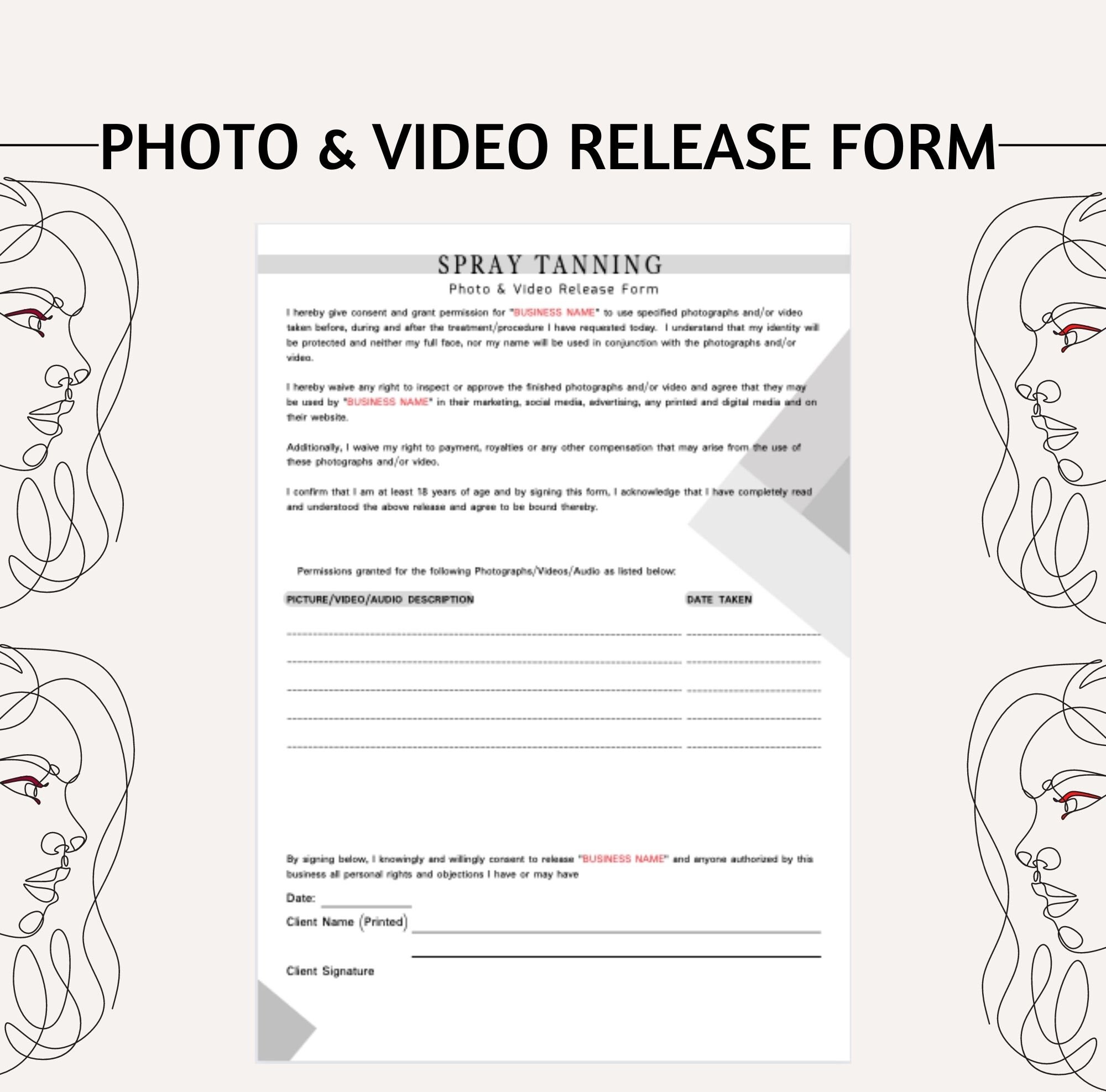 EDITABLE Spray Tan Forms . Spray Tan Templates . Spray Tanning ...