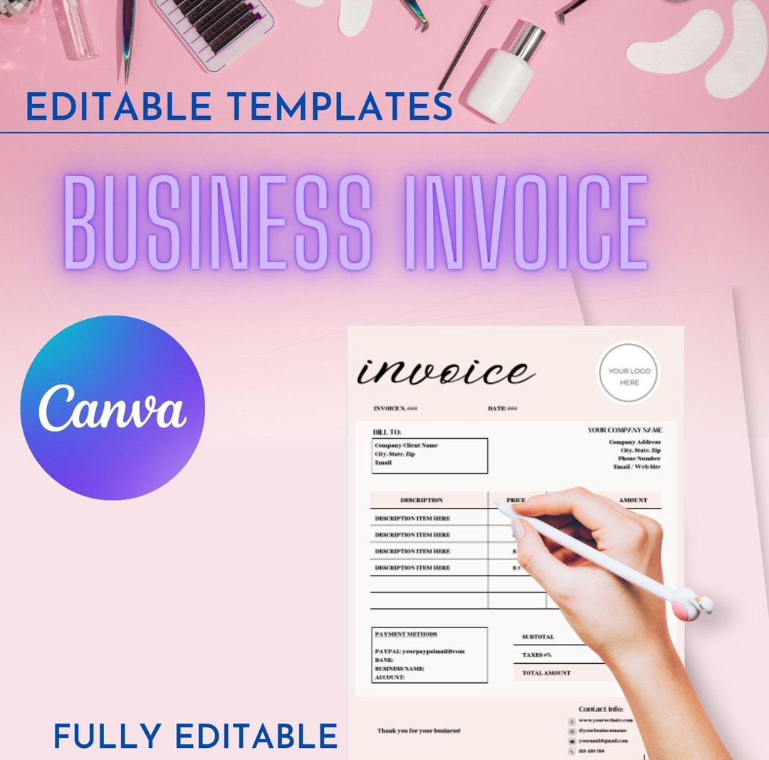 Invoice Editable Template . Printable Order Form Invoice . Modern ...