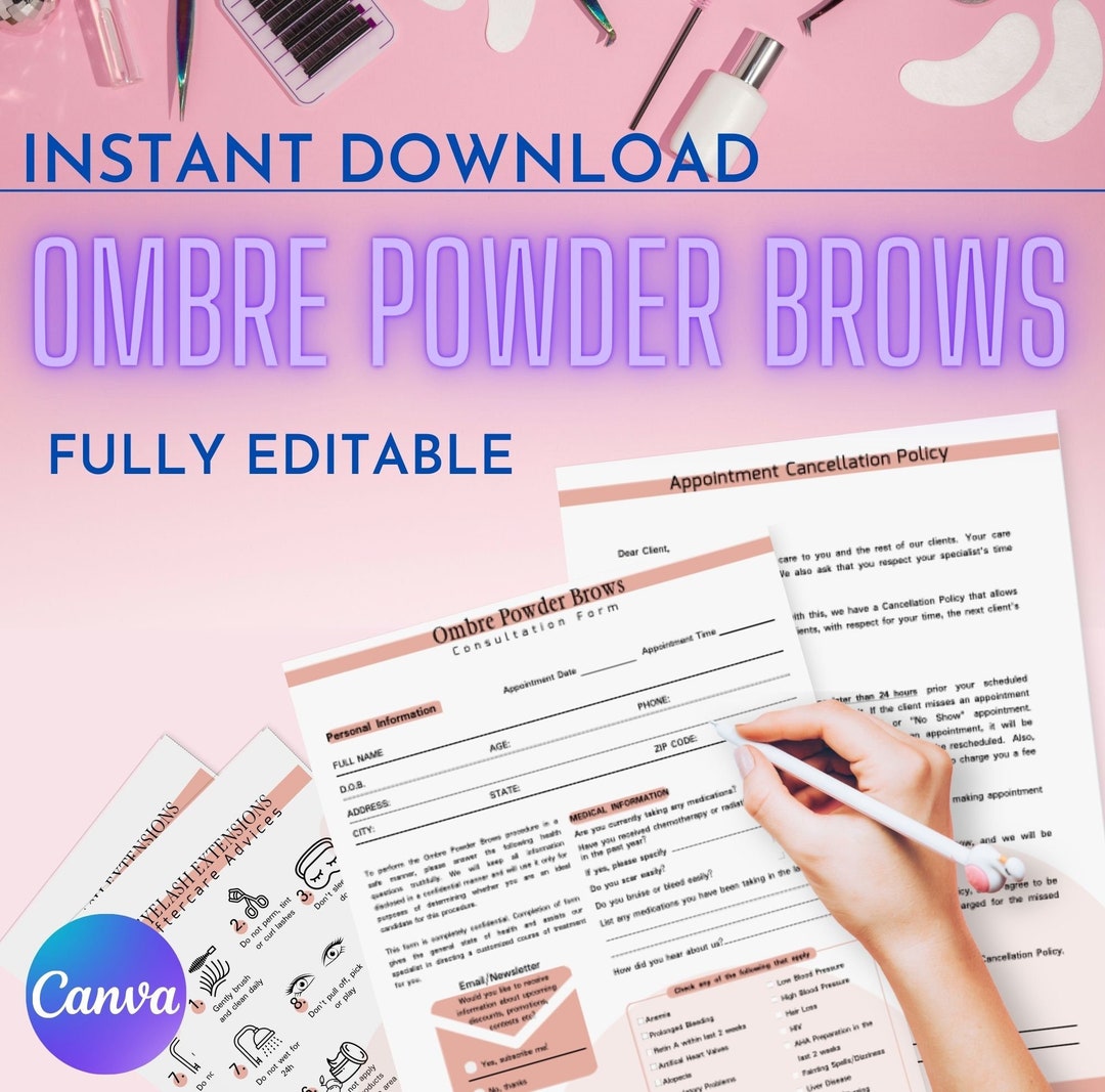 Ombre Brown Consent Forms . Ombre Brown Client Intake Form ...