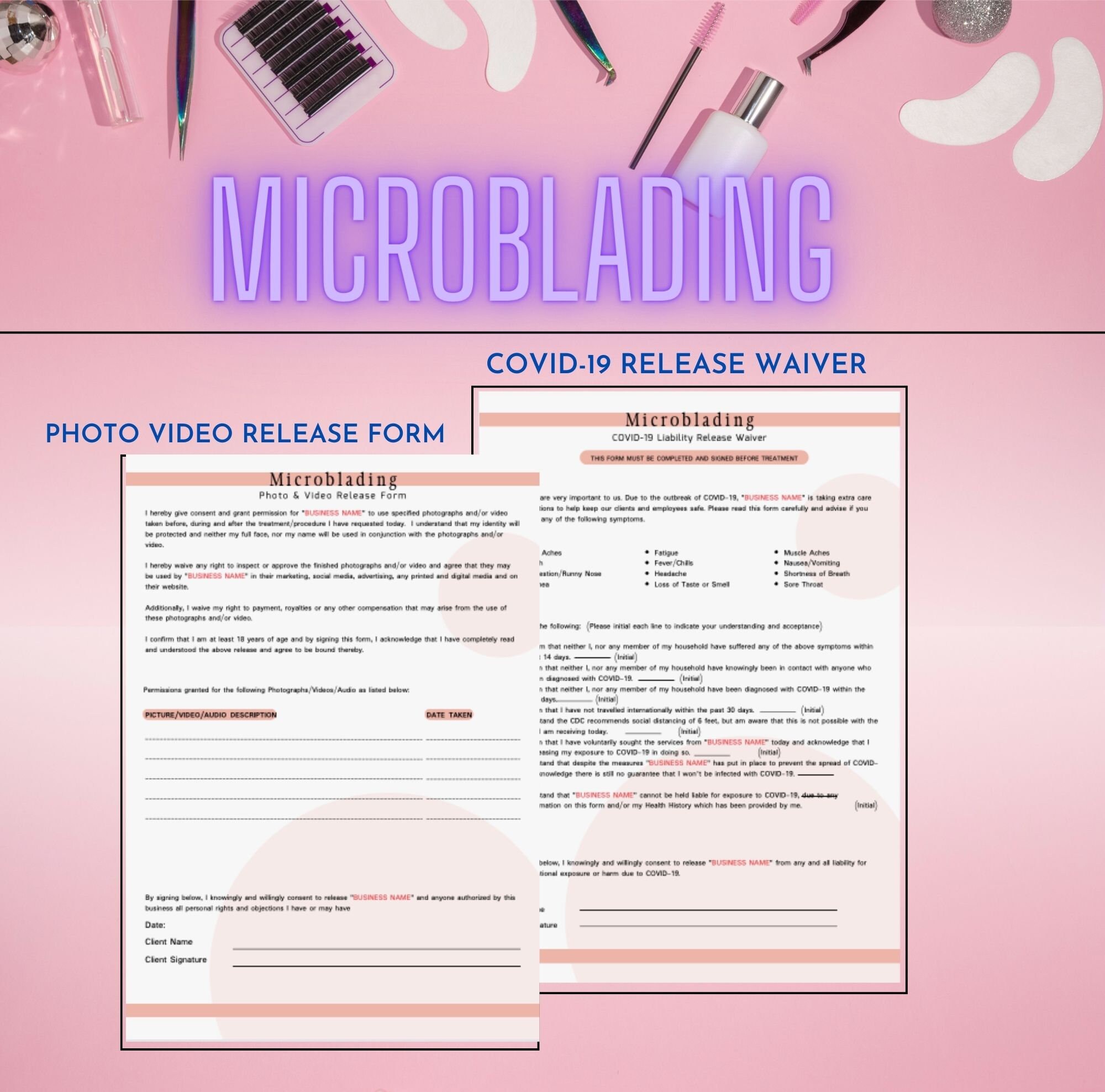 EDITABLE Microblading Consultation Form . Brow Tattoo Consent - Etsy