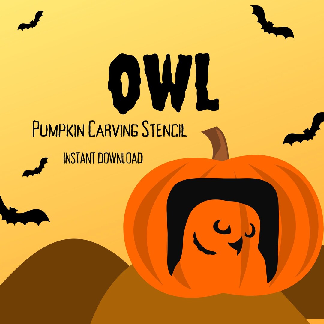 Owl Pumpkin Carving Stencil | 1 Unique Cute Owl Halloween Jack O ...