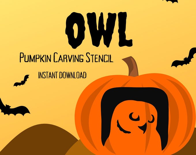 Owl in the Woods Printable Halloween Pumpkin Carving Pattern Stencil | Instant Download PDF DIY ...