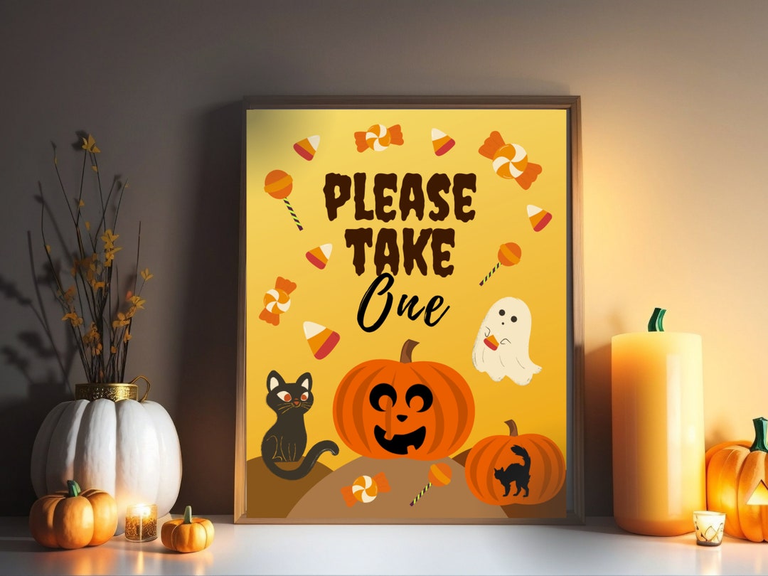 Please Take One Printable Trick or Treating Poster for Halloween ...