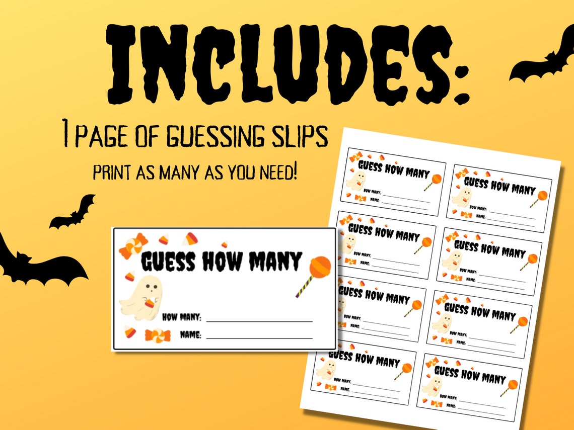 Guess How Mandy Candies Printable Poster for Halloween Party Games - Etsy