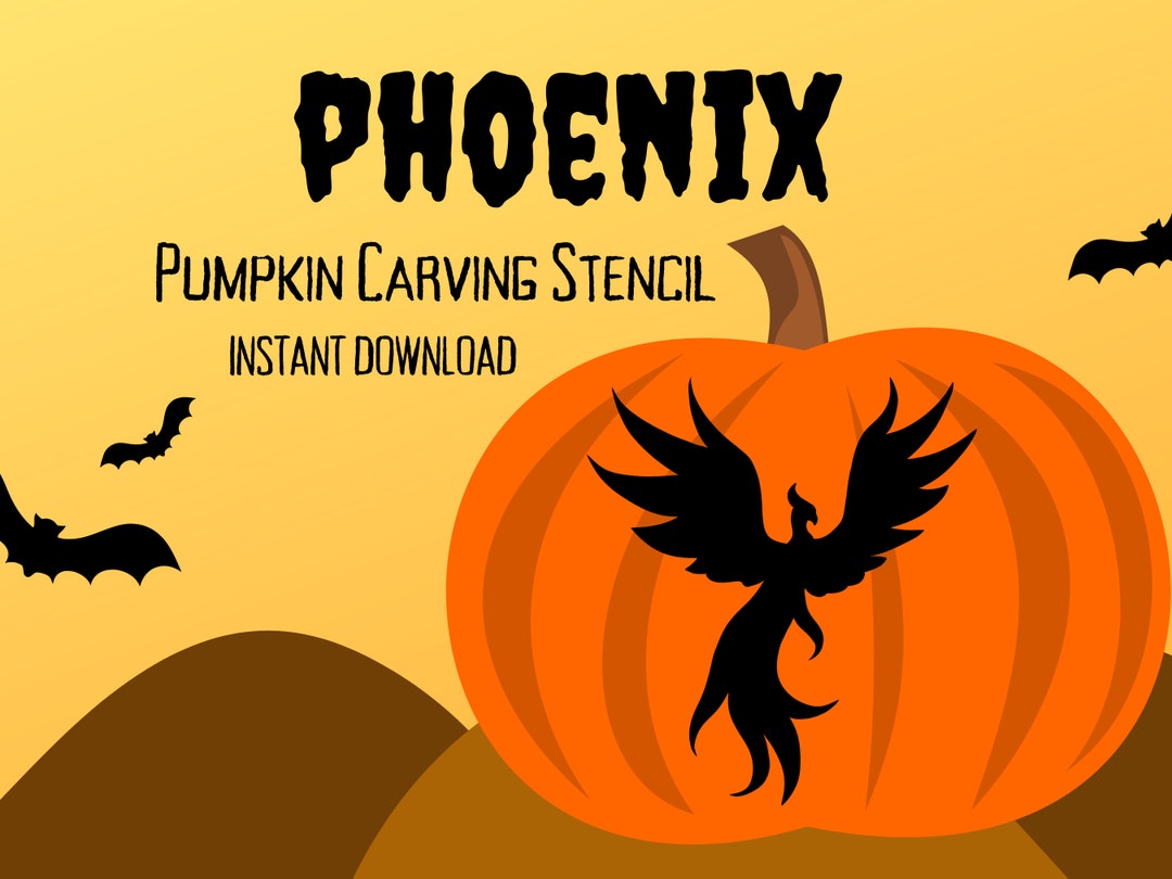 Phoenix Pumpkin Carving Stencil | 1 Festive Halloween Jack O'lantern ...