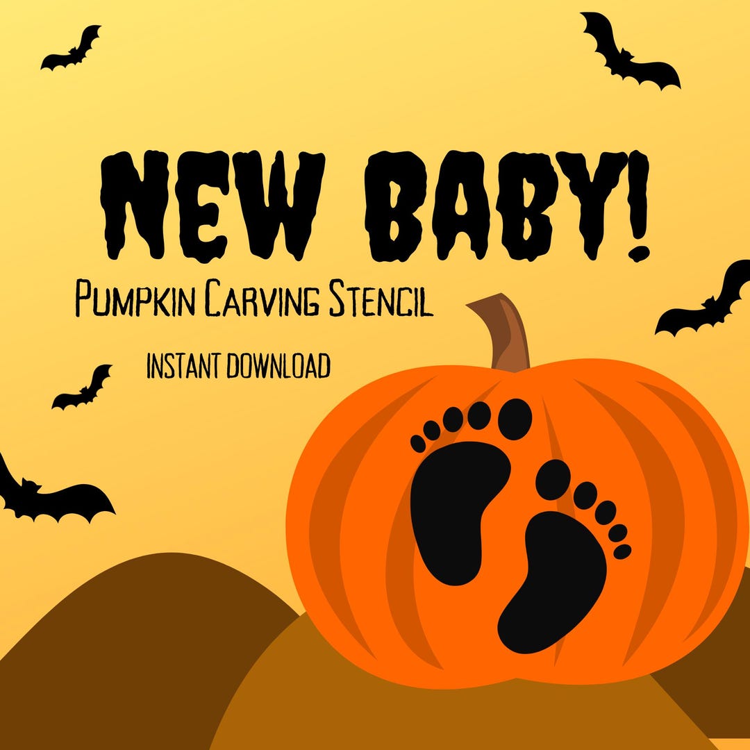Baby Feet Pumpkin Carving Stencil | 1 Unique Baby Girl or Boy Halloween ...