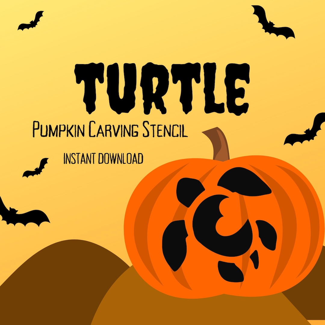 Sea Turtle Pumpkin Carving Stencil | 1 Unique Hawaiian Animal Halloween ...