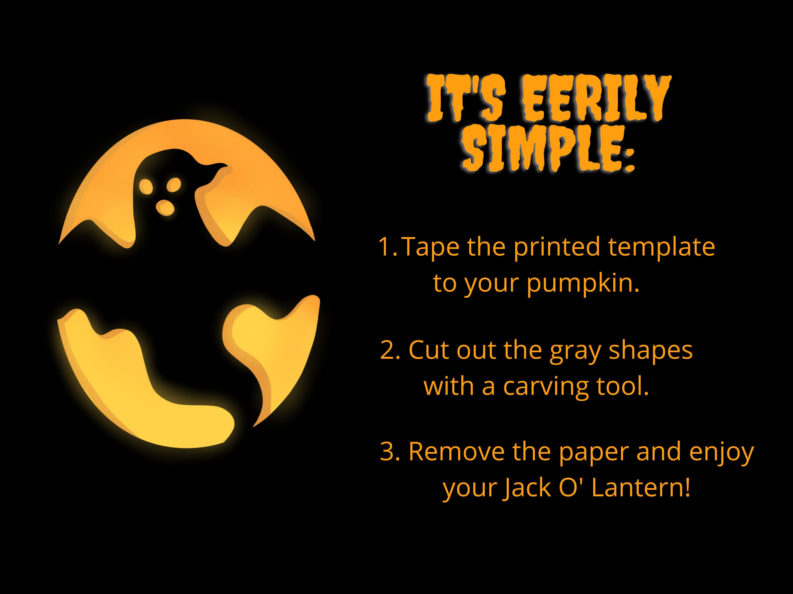 Halloween-themed Pumpkin Carving Stencils | 10 Unique Hand-drawn Jack O ...