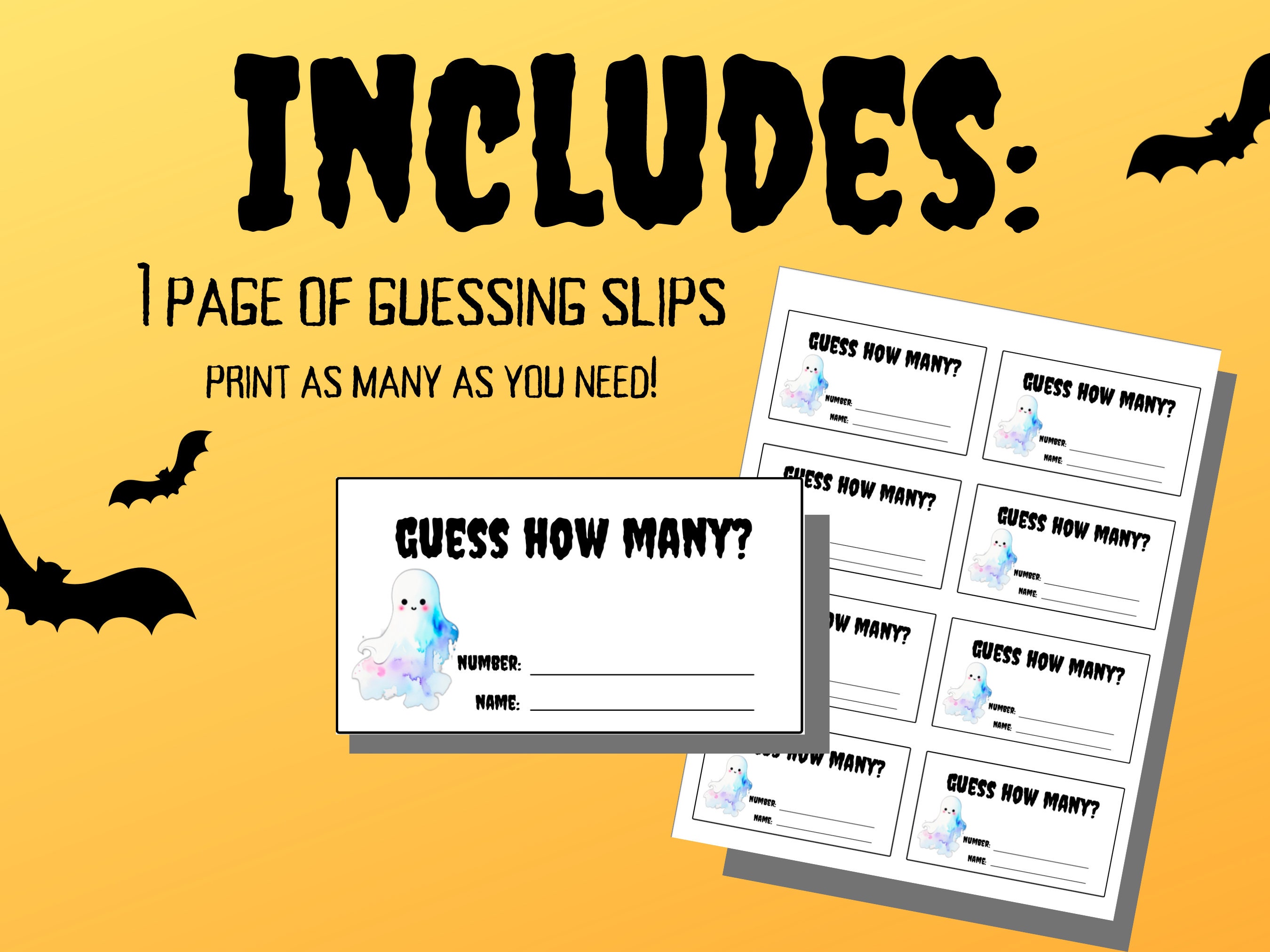 Guess How Many? Printable Poster for Halloween Party Games - Etsy