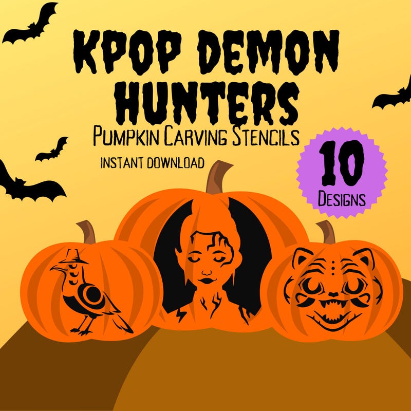 Kpop Demon Hunter Stencil Pumpkin - Etsy Canada