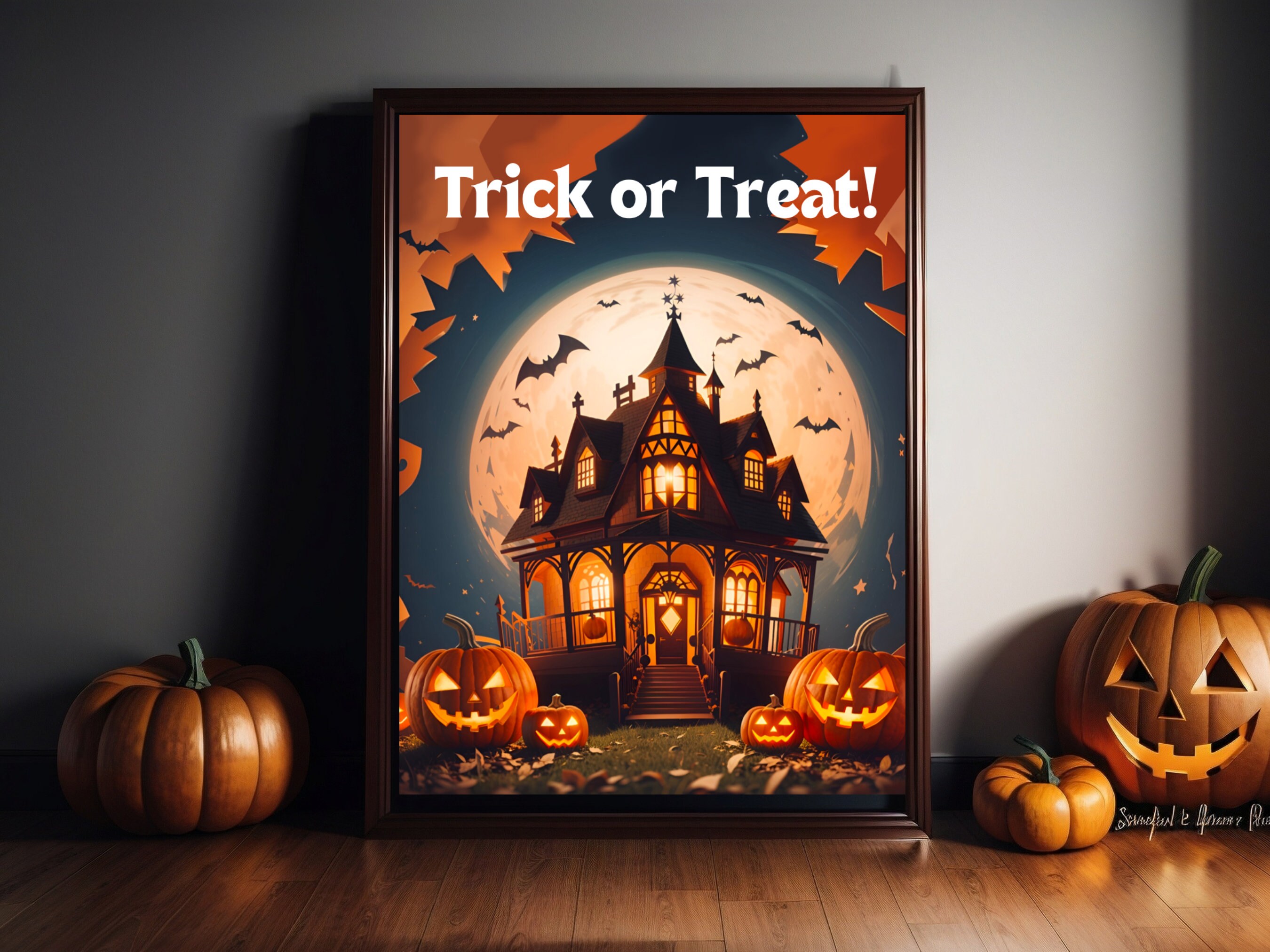 Haunted House Printable Poster for Halloween Decorating Fun and Festive ...