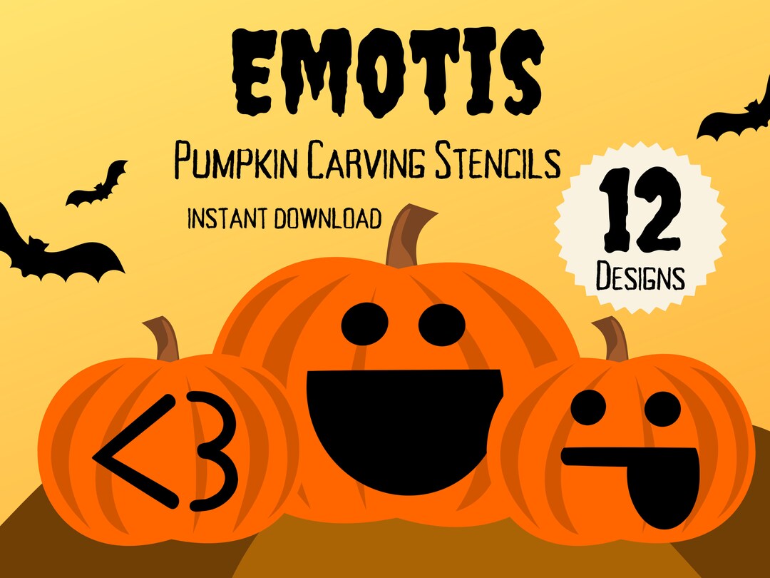 Computer Emoti Pumpkin Carving Stencils | 12 Unique Halloween Jack O ...