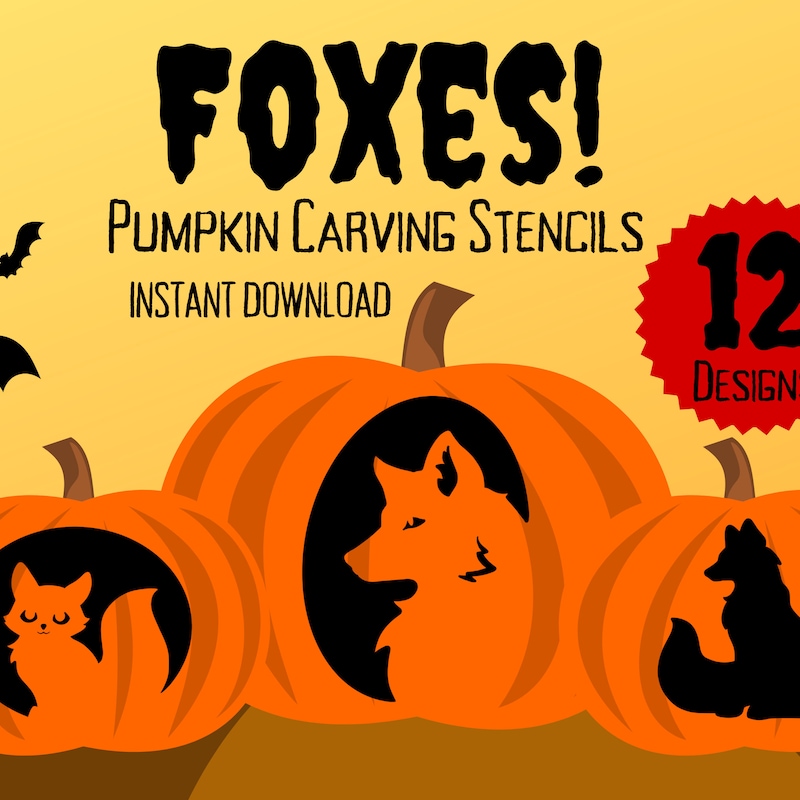 Fox Stencil Pumpkin - Etsy