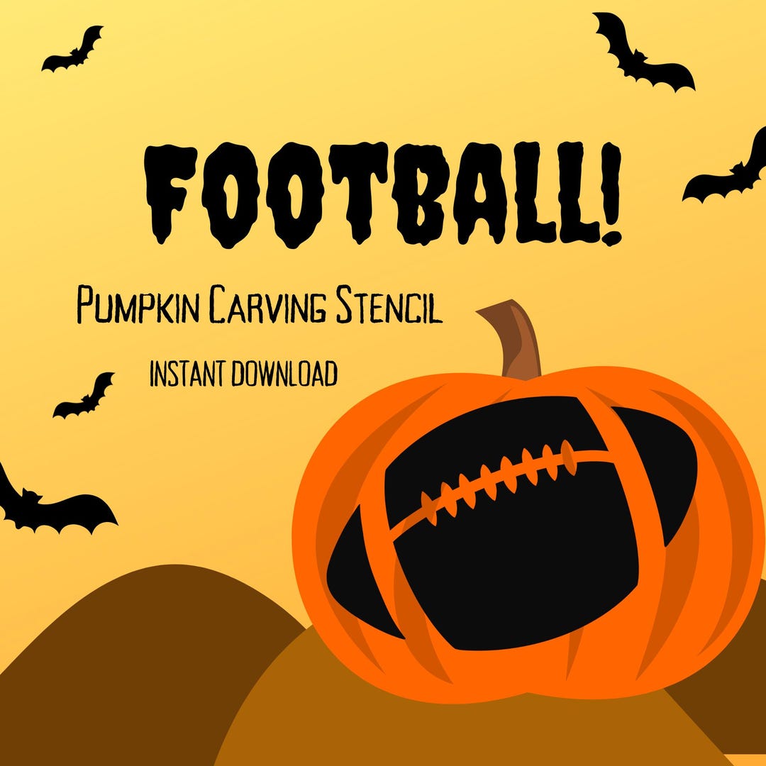 Football Pumpkin Carving Stencil | 1 Unique Sports Halloween Jack O ...